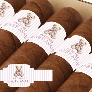 BULK Elegant Teddy Bear Baby Shower Cigar Labels - Preppy Plaid Baby ...