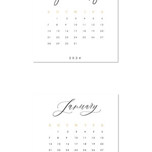 2025 Minimalist Desk Calendar - Desk Calendar Set - Calendar + Gold ...