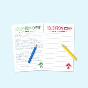 Camp Stationery for Summer Camp - Camp Stationary - A Note From Camp ...