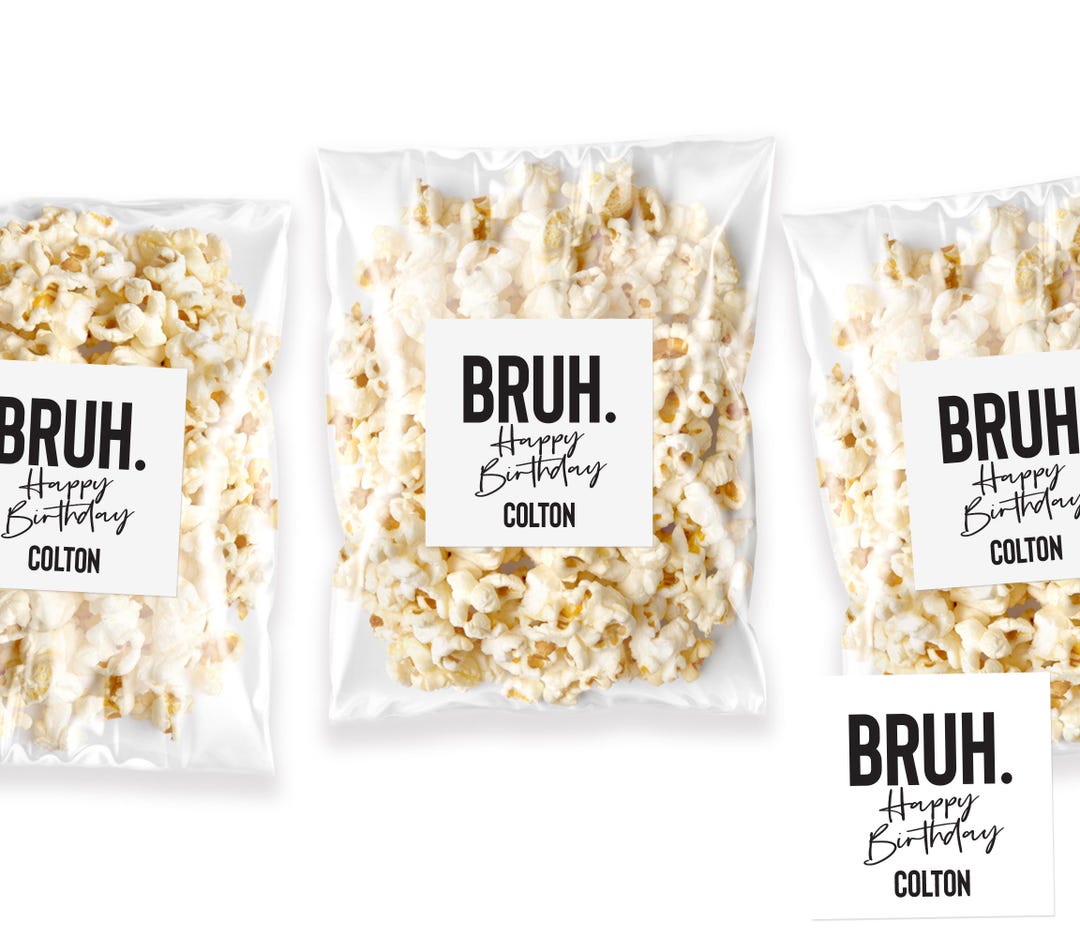 Bruh Birthday Favor Stickers - SET of Boys Birthday Stickers - Pink ...