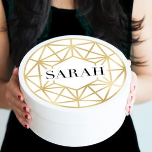 Custom Gift Box White Confetti Box Round White Hat Box | Etsy