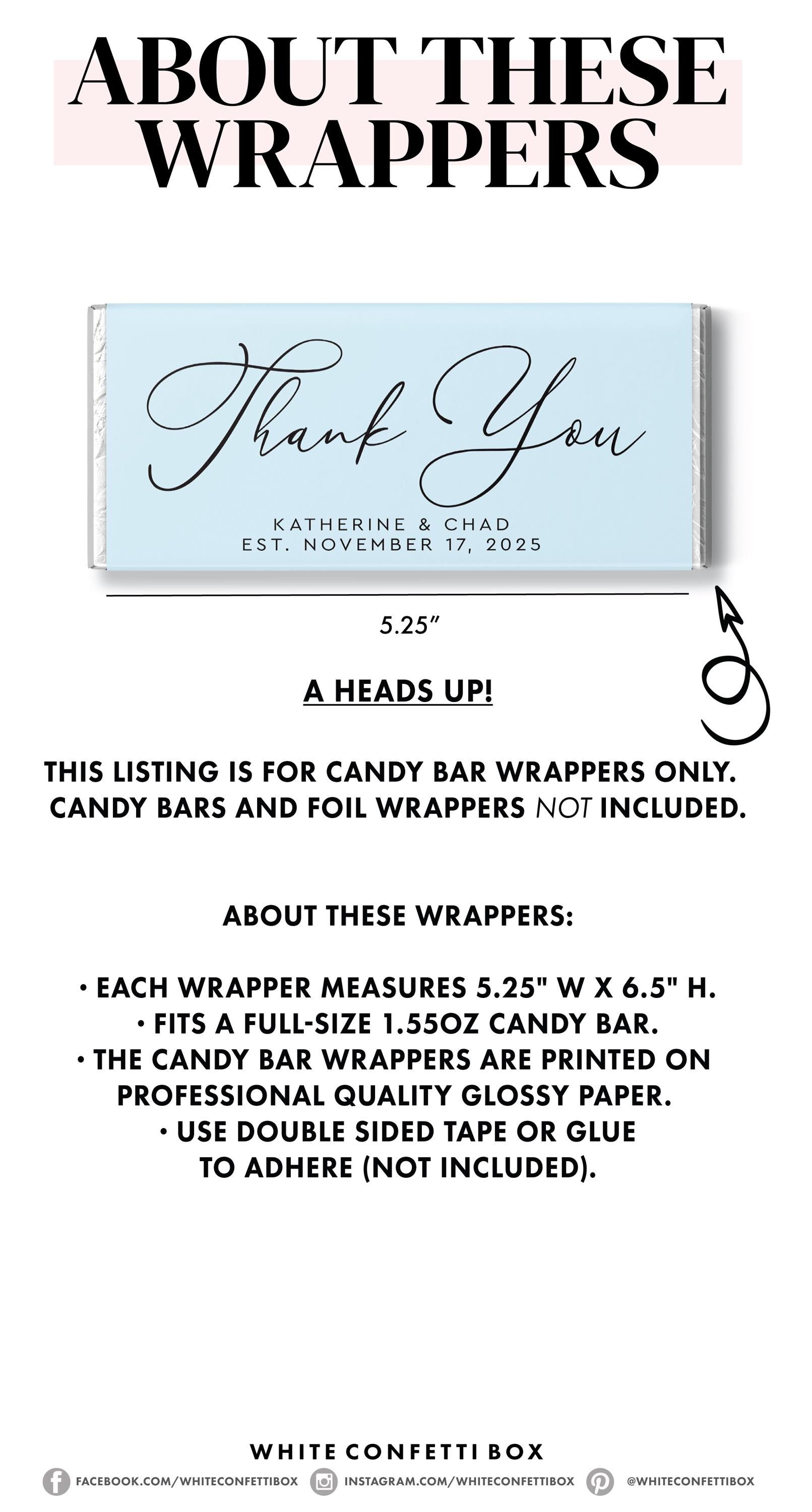 Logo Chocolate Custom WRAPPERS ONLY - Branded Candy Bar Wrappers ...