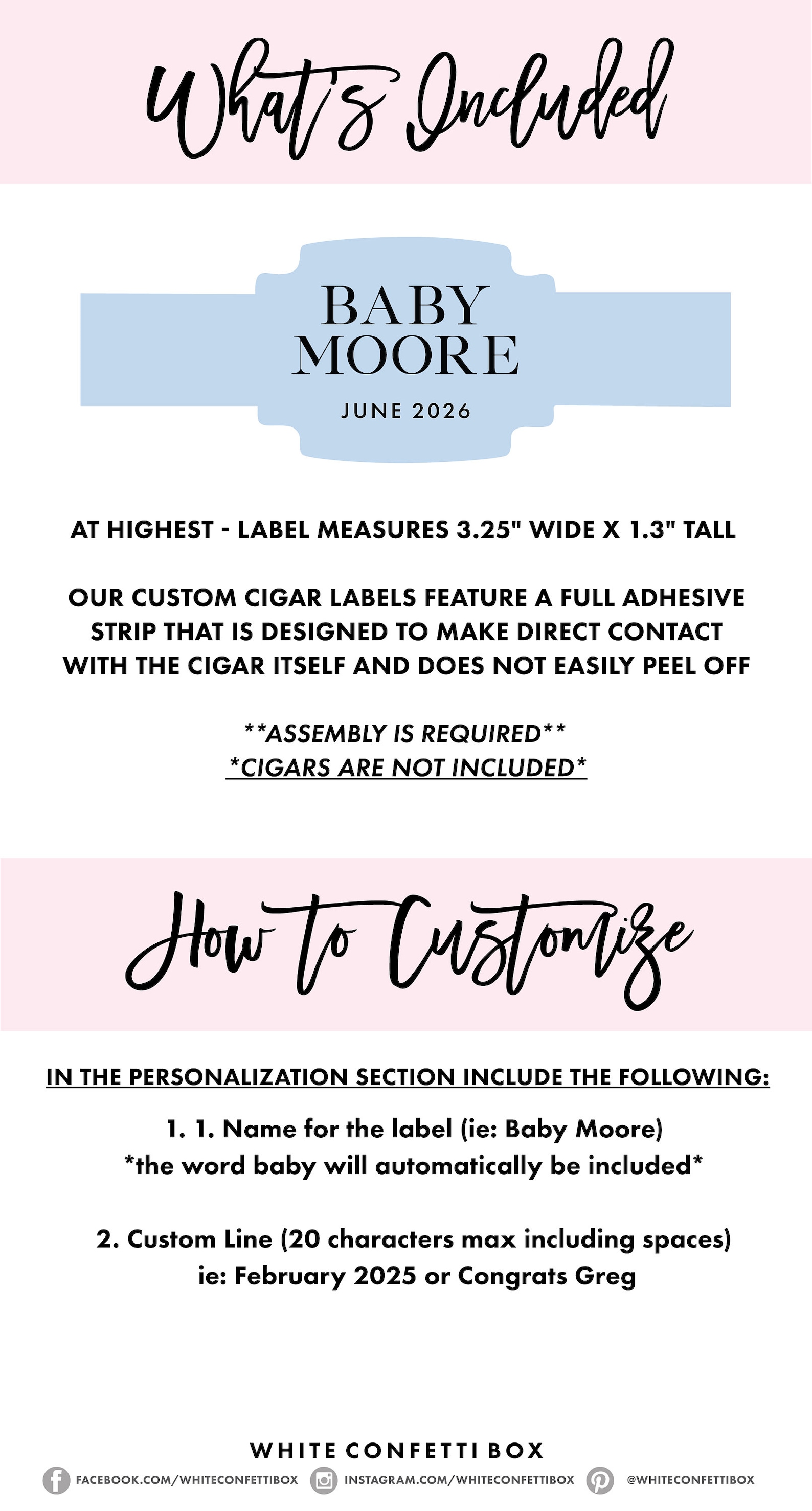 BULK Custom Cigar Label - Custom Baby Shower Cigar Label - Baby Shower ...