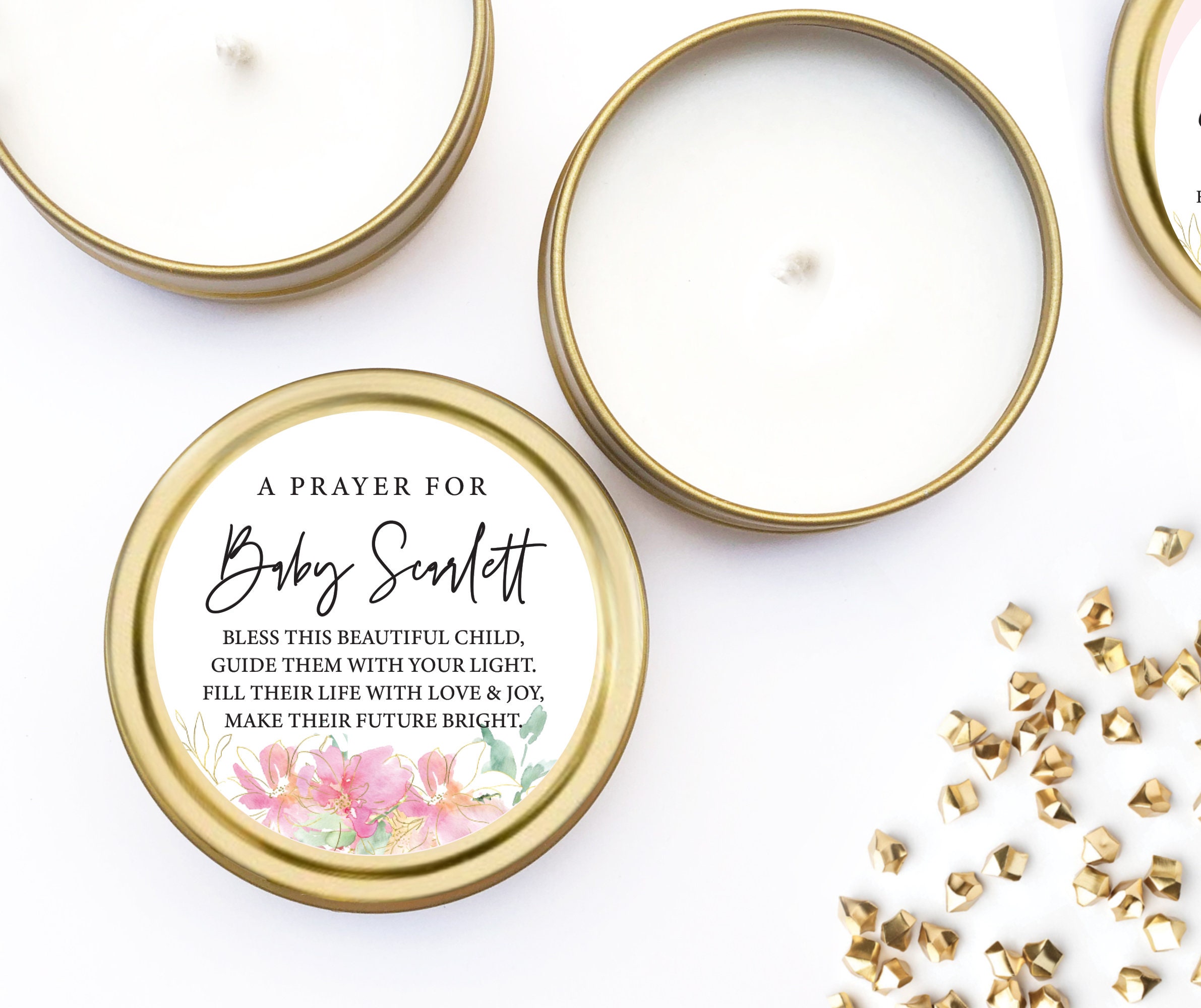 Prayer Candle Favors - New Baby Prayer Candle - Shower Gift for Guests ...