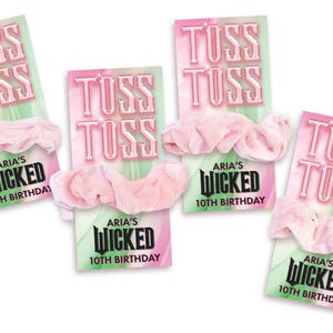 Pink Witch Favors CARD ONLY - Toss Toss - Pink & Green Party Favors ...