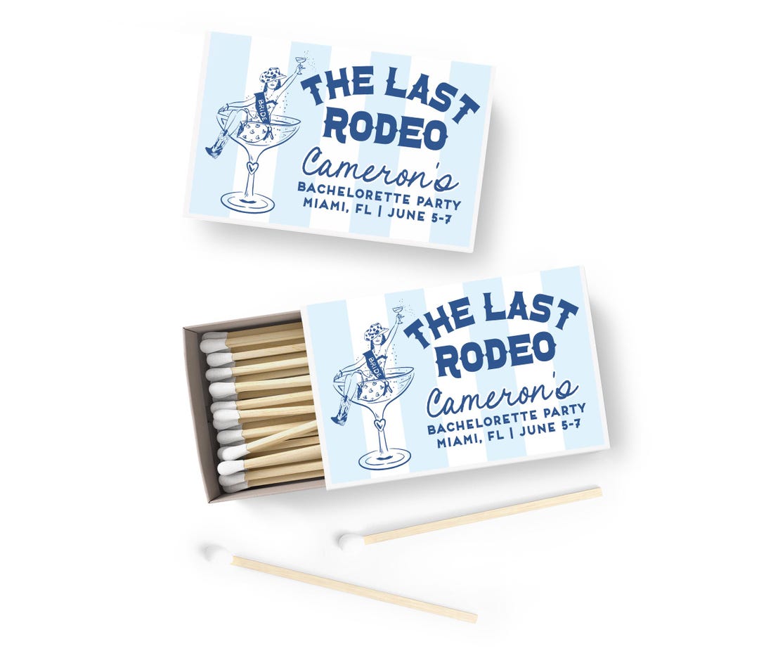 The Last Rodeo Matchbook Bachelorette Party Favors - SET OF 50 ...