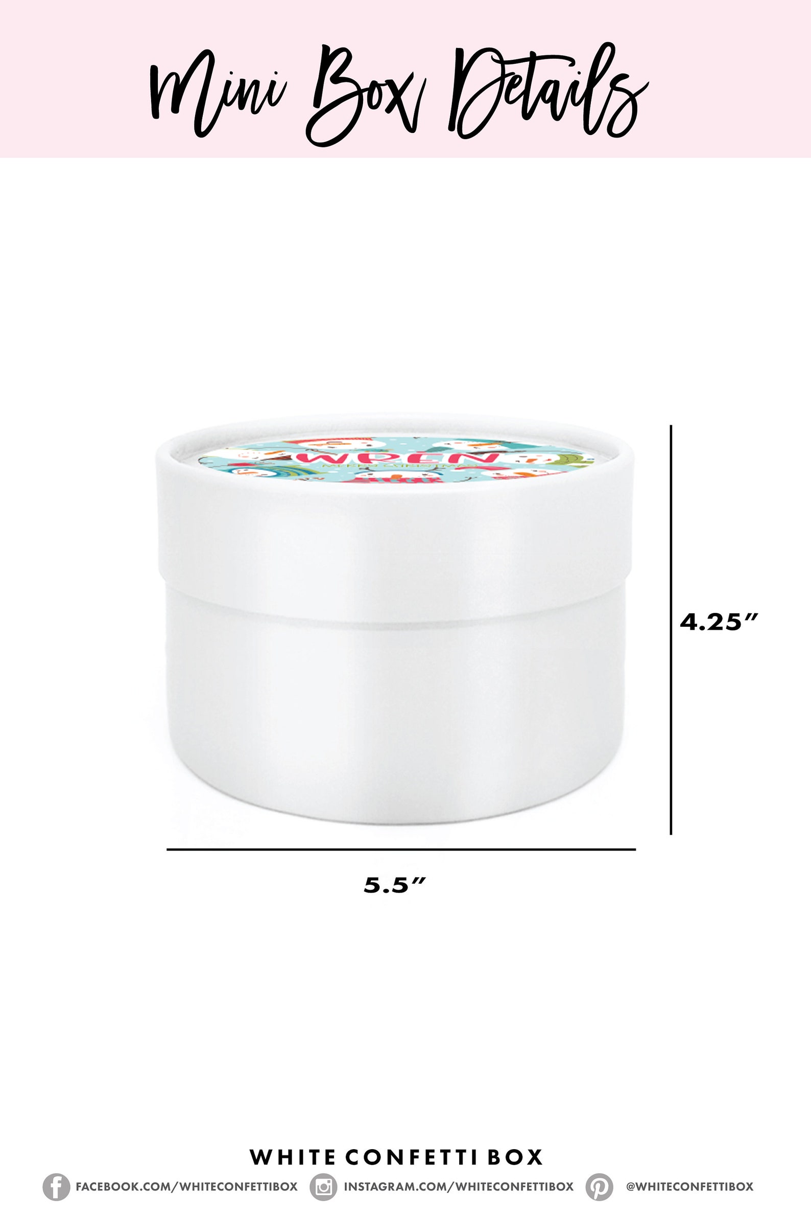 Mini Gift Box White Confetti Box Round White Hat Style Box - Etsy