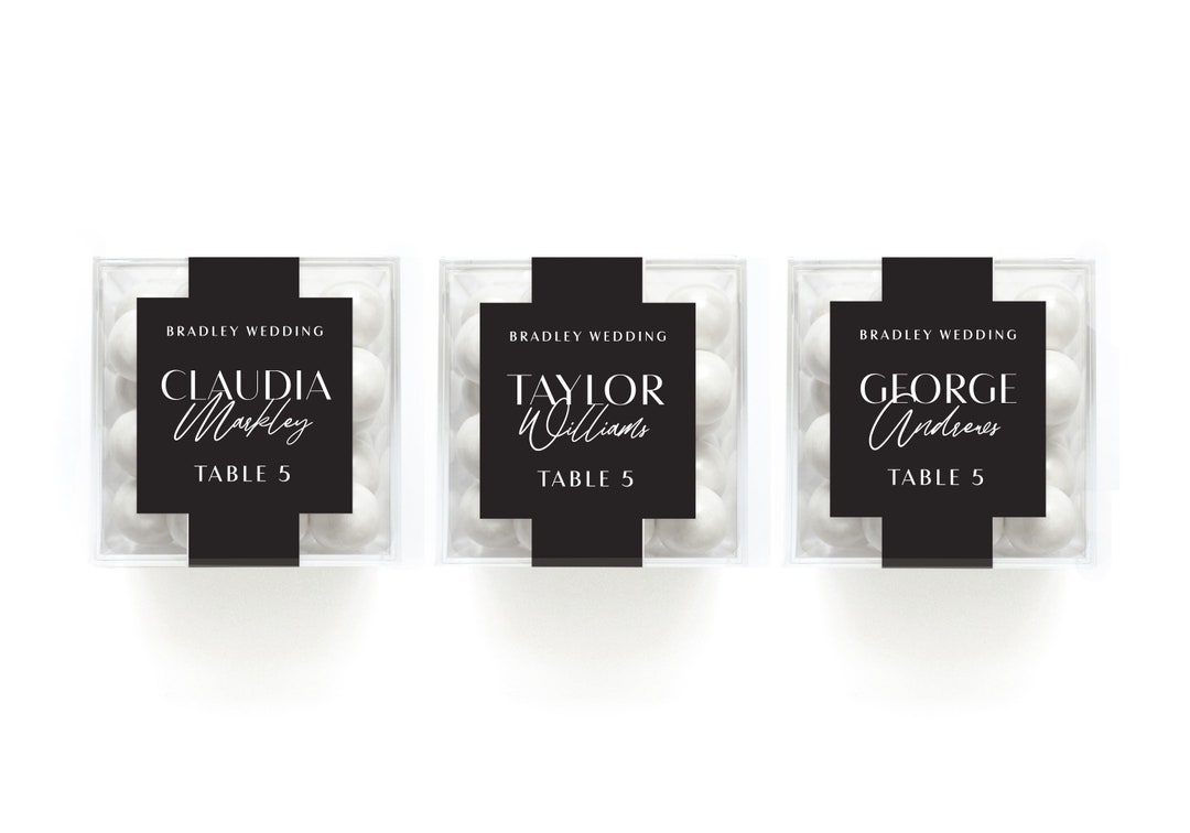 Wedding Place Cards Candy Cubes - Wedding Seating Chart - Name Place ...