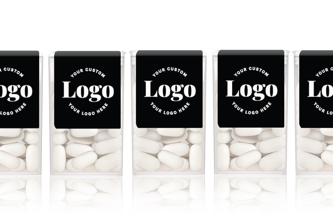 BULK Custom Logo Set of Mint Labels Custom Logo Party Favors Branded ...