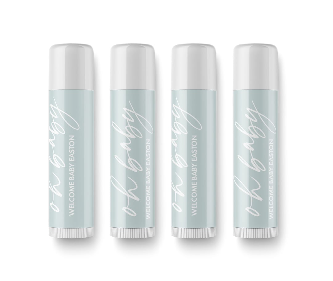 Baby Shower Lip Balm Favors - Minimalist - Oh Baby Favor - Baby Shower ...