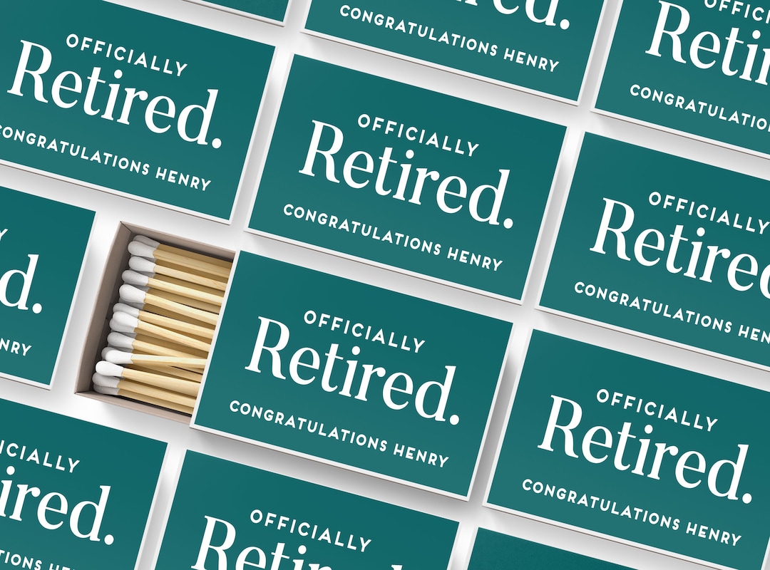 Personalized Retirement Party Matchbook - SET OF 50 - Custom Matchbox ...