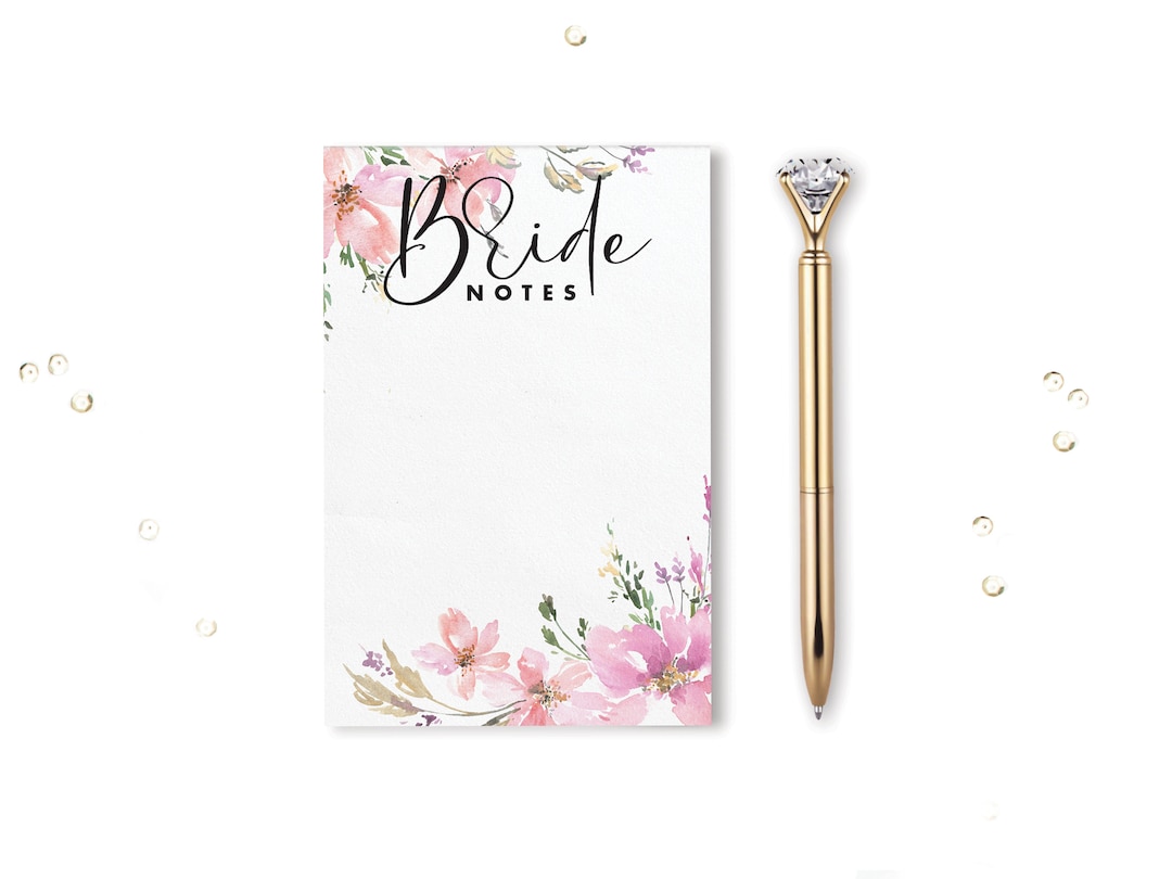 Bride Notes Notepad + Pen - Bride to Be Gift - Bridal Shower Gift ...