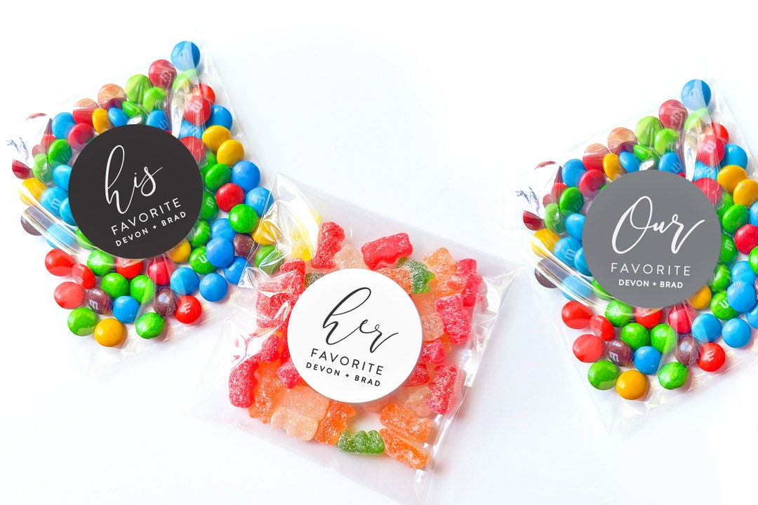 His Her Our Favorite Wedding Favor Stickers SET - Affordable Wedding ...