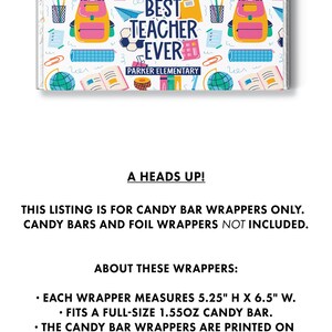 Teacher Appreciation Week- Candy Bar WRAPPERS Only - Bulk Teacher ...