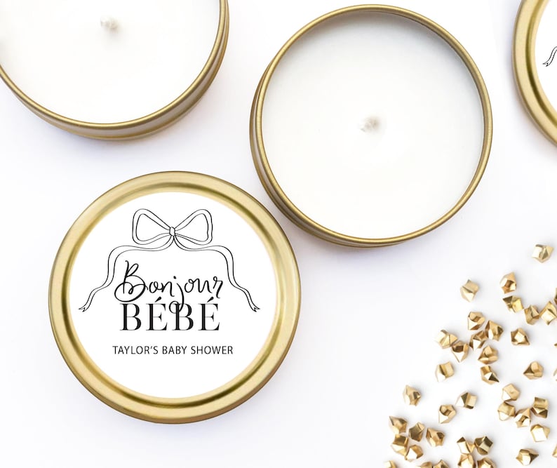 French Themed Baby Shower - Bonjour Bebe - Baby Shower Candles Favors ...