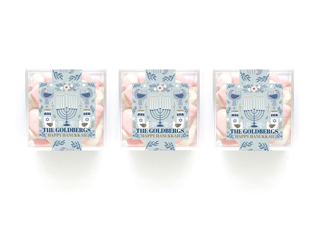 Happy Hanukkah Favor Box - Holiday Favors - Menorah Party Favors ...