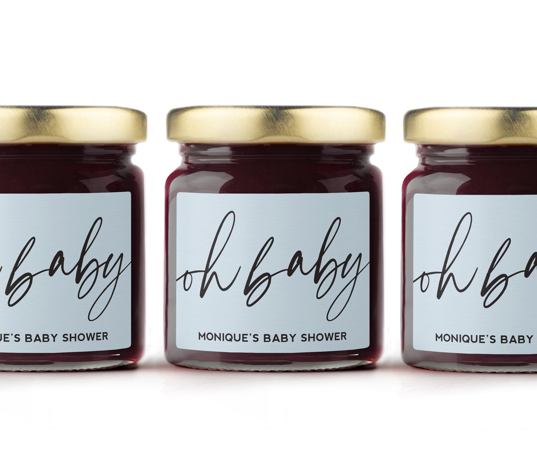 Oh Baby Jam Jar - Baby Shower Favors - Blueberry Jam Shower - Favors ...