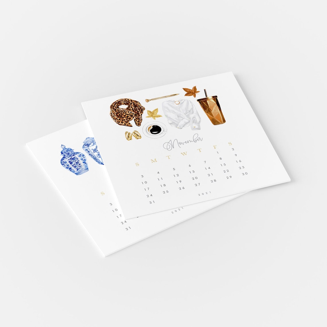 Desk Calendar Set Fashion Illustration Gift Calendar | Etsy