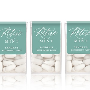 Retirement Party Custom Labels - Retiremint Mint Personalized Favors ...