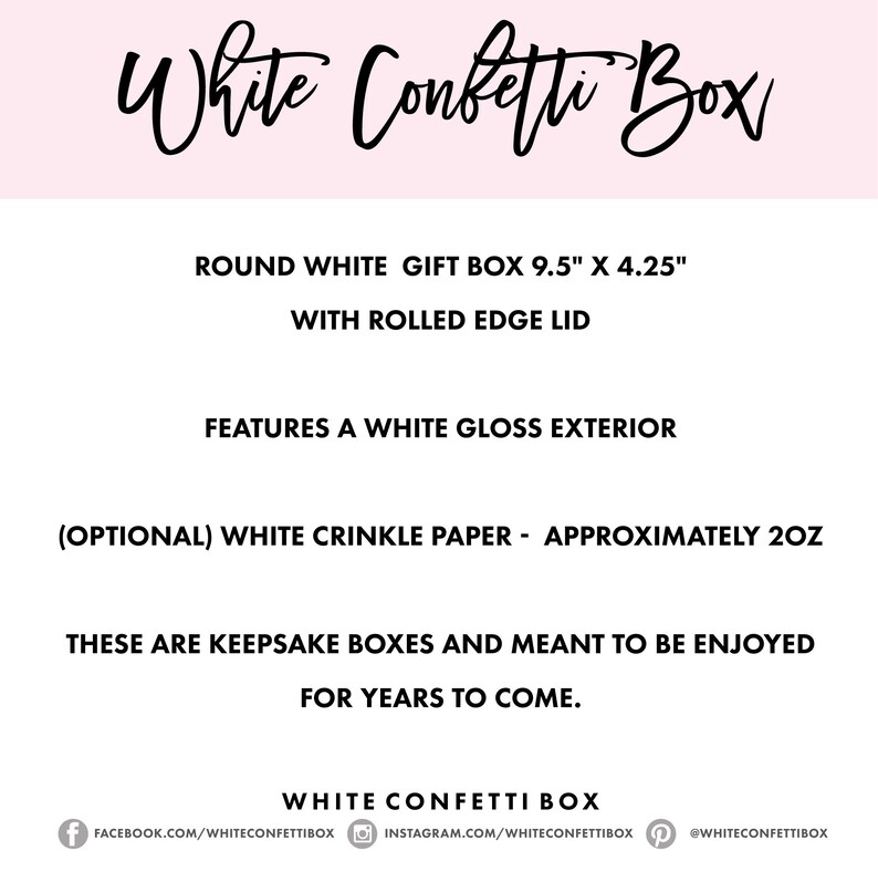 White Gift Box Round Gift Box White Round Box Keepsake | Etsy