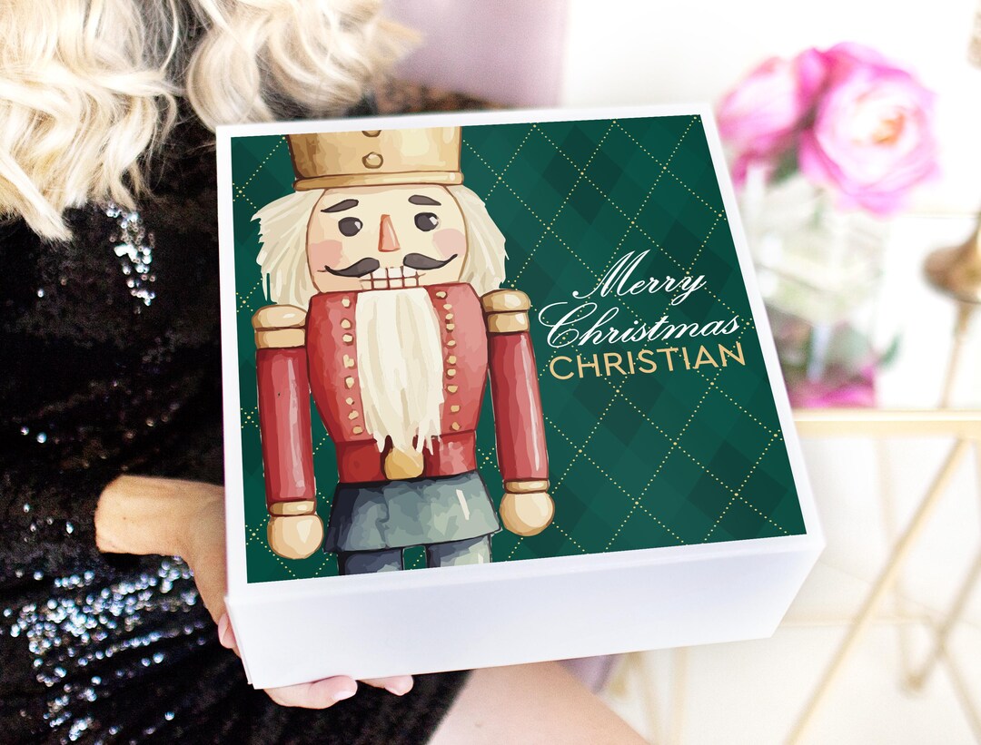 Holiday Gift Box - Round White Hat Box - Custom Christmas Gift Box ...