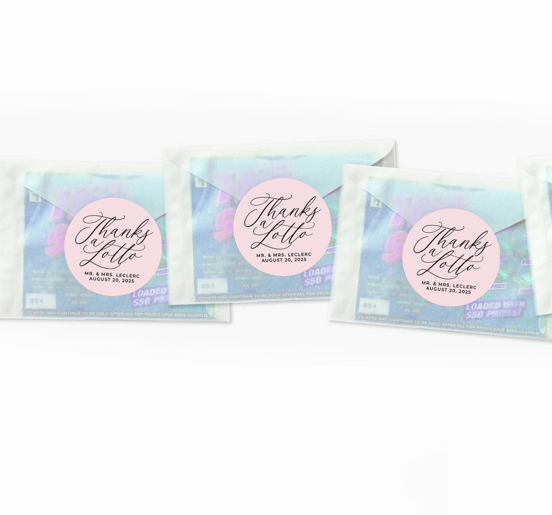 Thanks a Lotto Ticket Party Favors - Affordable Wedding Favor - Lotto ...