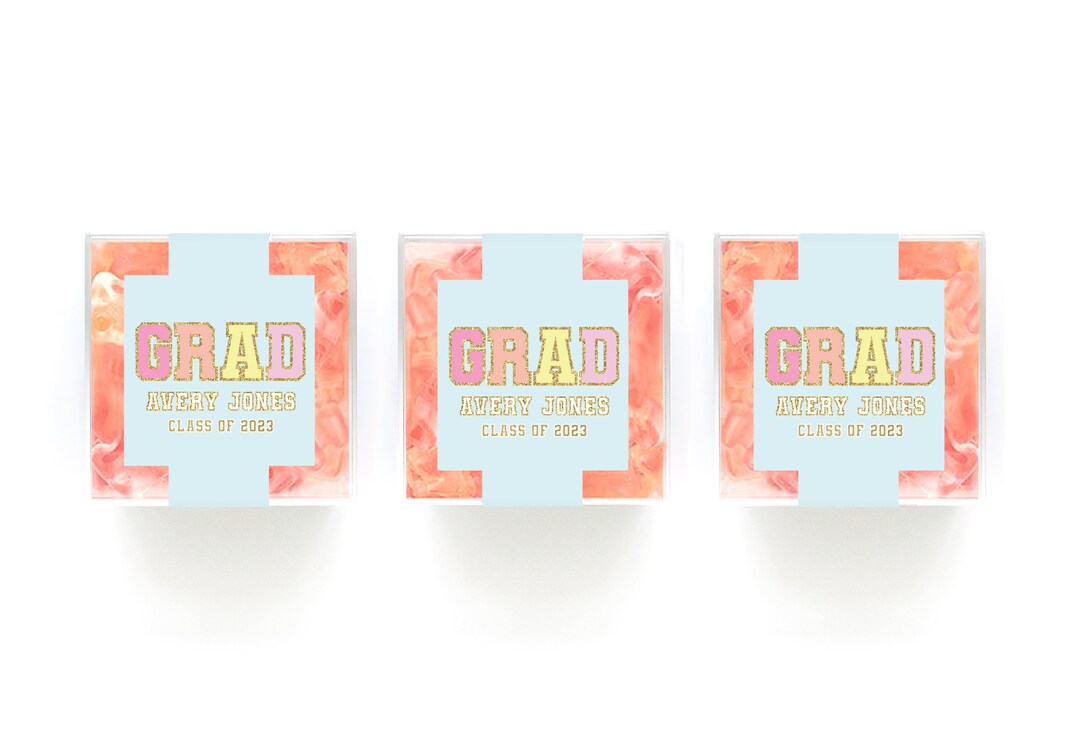 Graduation Party Favor Clear Cube Candy Favor Boxes Graduation Party ...