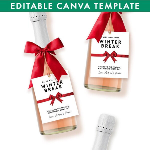 Teacher Wine Label - Etsy