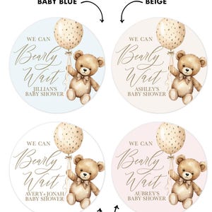 We Can Bearly Wait Favor Gift Bags - SET OF 10 - Teddy Bear Baby Shower ...