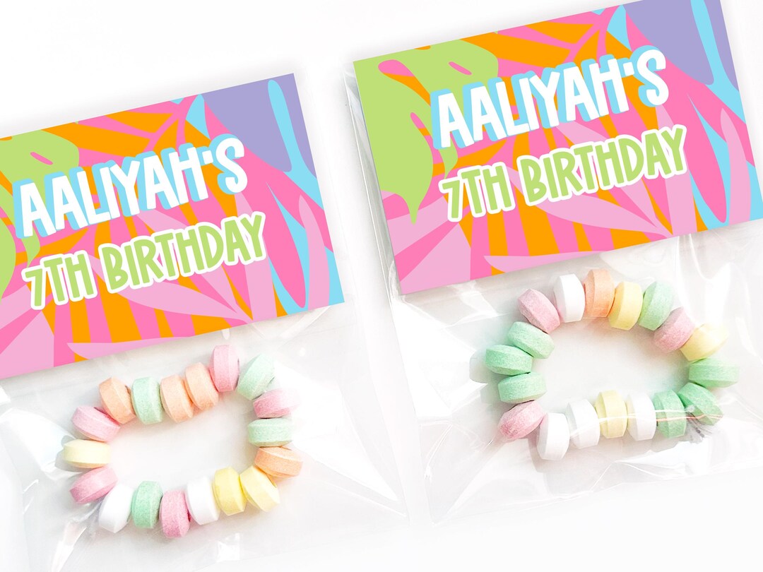 Pool Party Birthday Favors - Candy Bracelet Favors - Summer Birthday ...