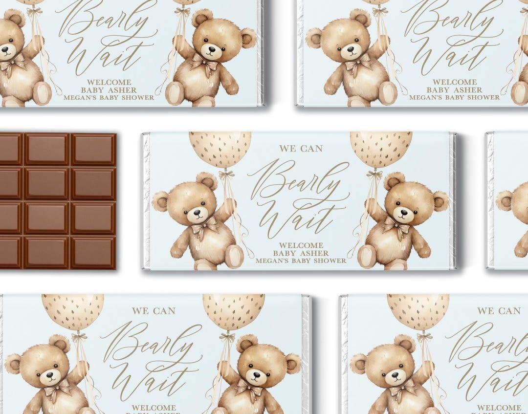 BULK We Can Bearly Wait Candy Bar WRAPPER ONLY - Bearly Wait - Candy ...