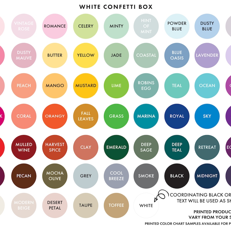 Paint Color Charts - Etsy