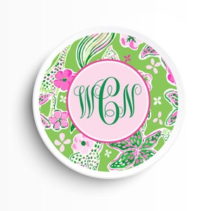Initials Monogram Gift Box - Round White Box - Custom Gift Box for Her ...