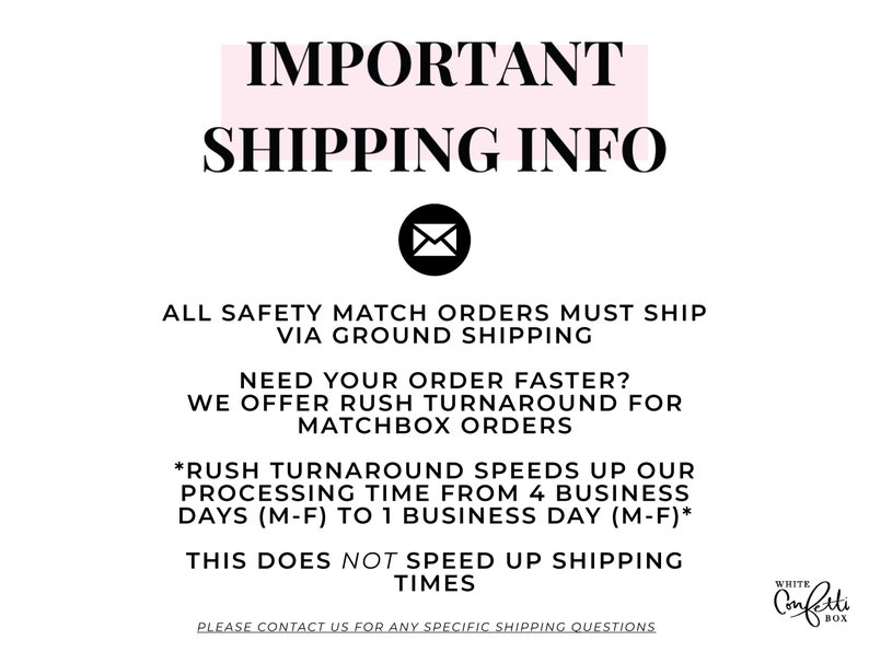 RUSH Turnaround BOX Matches And/or Candles - Expedited Processing Times ...