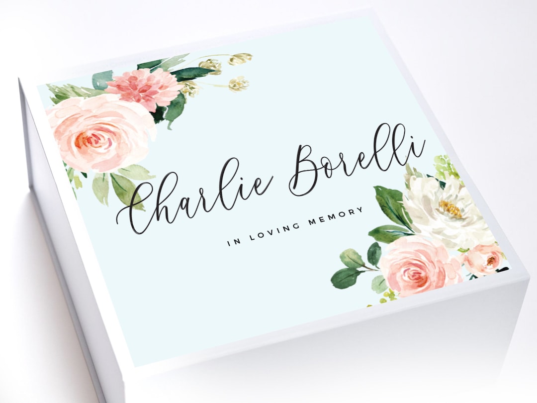 Personalized Memory Box - Bereavement Box - Forget Me Not Keepsake Box ...