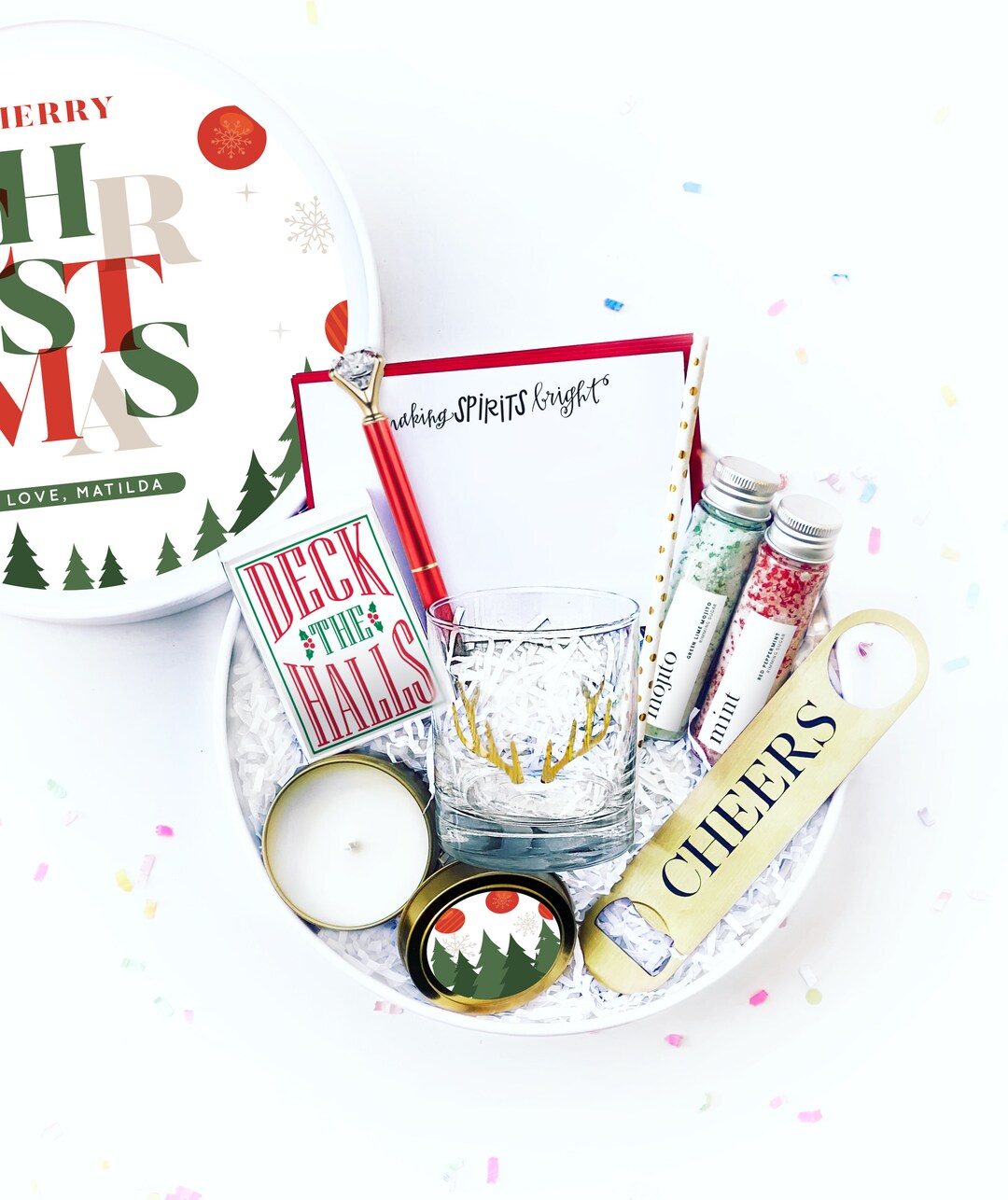 Holiday Gift Set Christmas Cocktail Gift Set Custom Christmas Gift Box ...