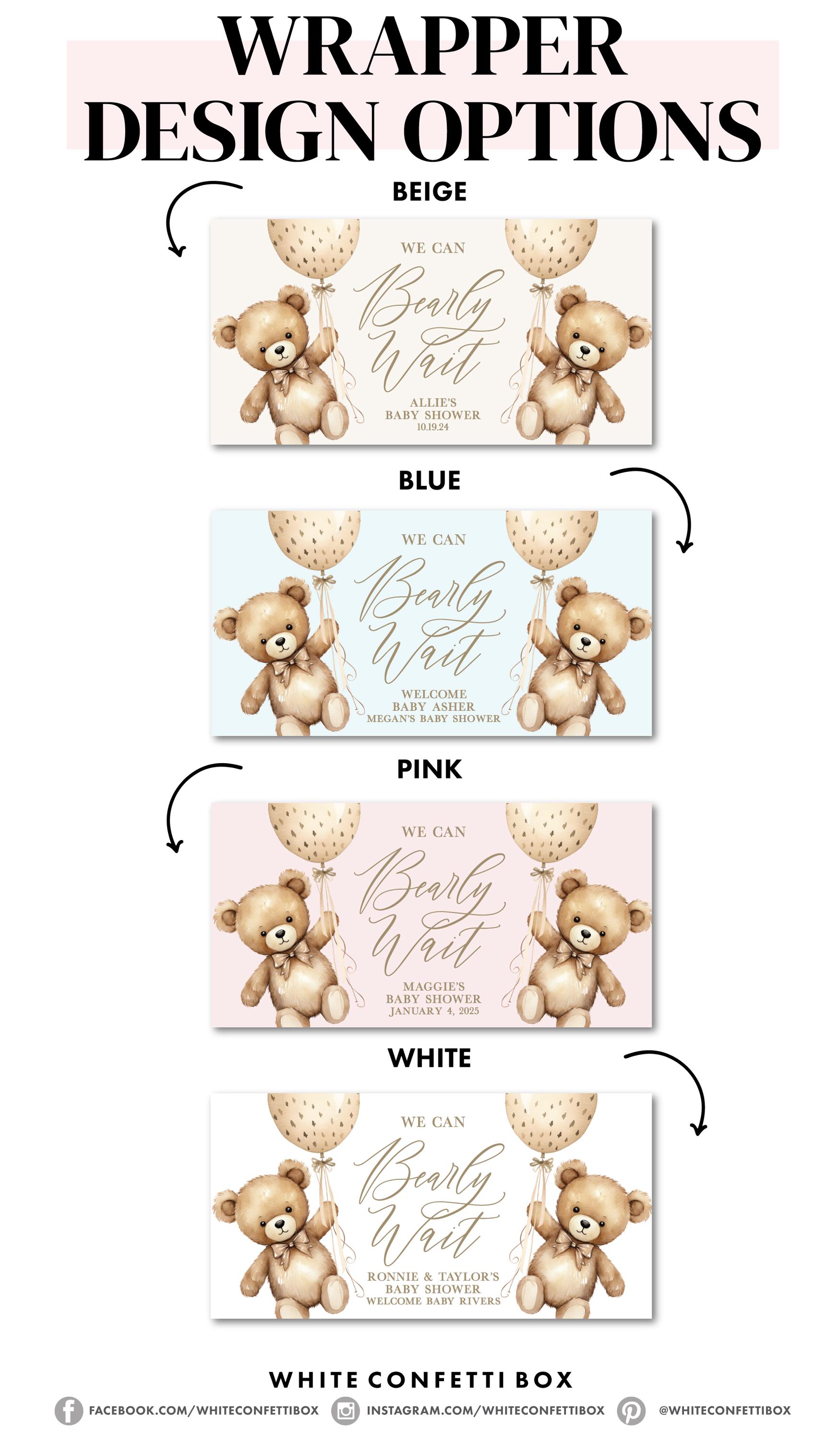 BULK We Can Bearly Wait Candy Bar WRAPPER ONLY - Bearly Wait - Candy ...