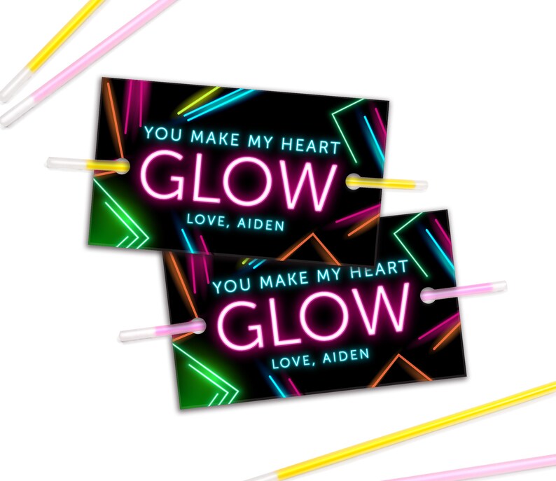 Glow Stick Valentine Favors for Kids SET OF 6 - Let Love Glow ...