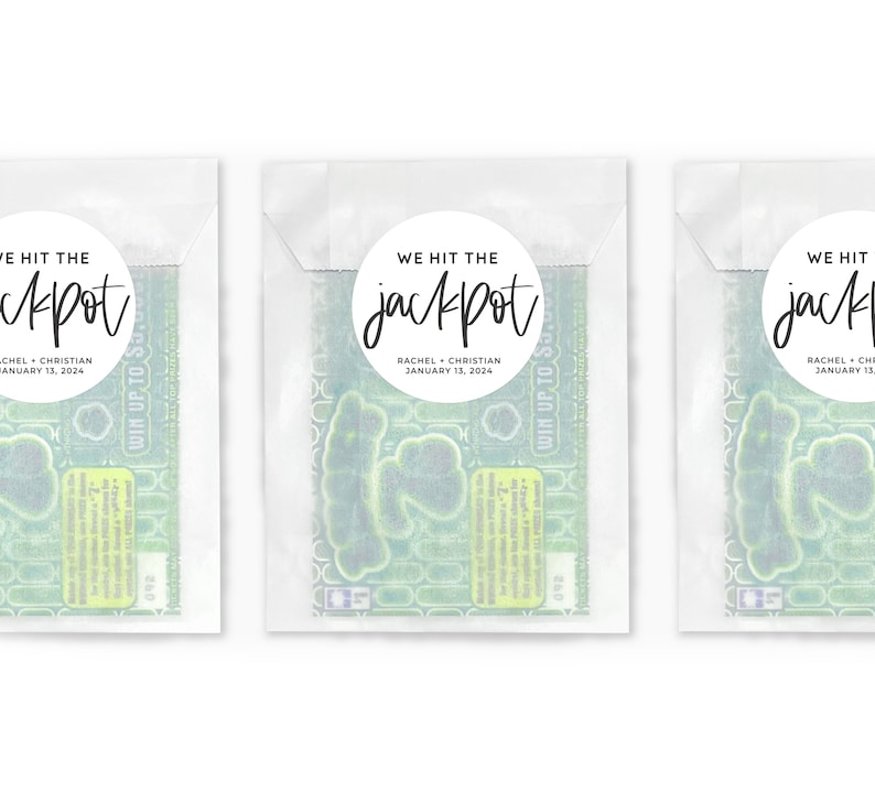 We Hit the Jackpot Lottery Favor - Affordable Wedding Favor - Lotto ...