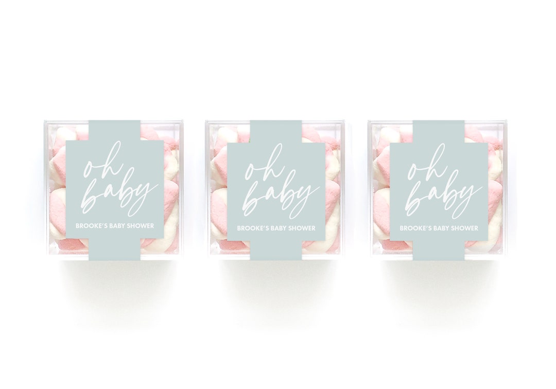 Baby Shower Party Favor - Clear Cube Candy Favor Boxes - Oh Baby Party ...