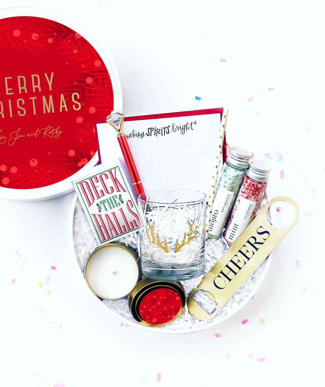 Holiday Gift Set Christmas Cocktail Gift Set Custom Christmas Gift Box ...