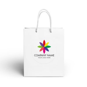 Custom Logo Gift Bags - Your Logo Here Bags - SET OF 10 - Affordable ...