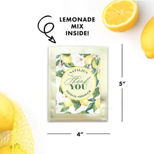 Personalized Lemonade Favors - Bridal Shower Favors - Thank You ...