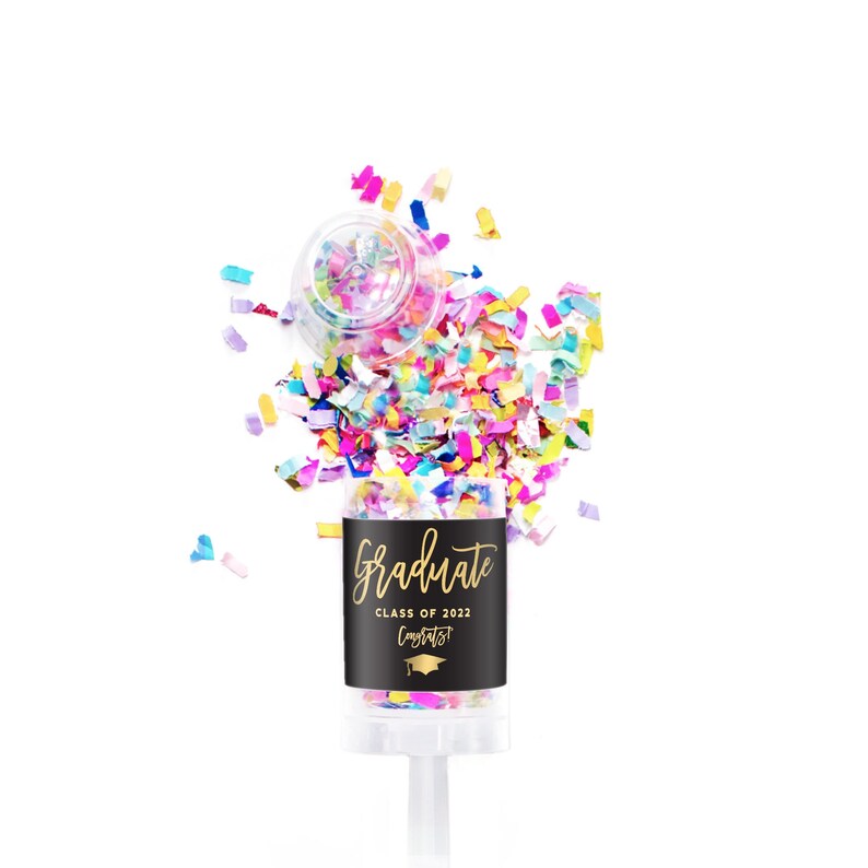 Graduation Confetti Popper - Grad Party Favor - Confetti Push Pop ...