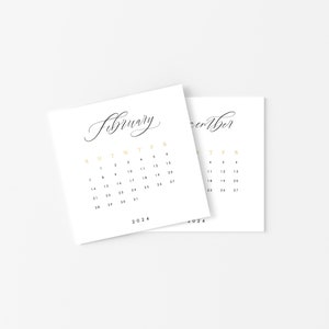 2025 Minimalist Desk Calendar - Desk Calendar Set - Calendar + Gold ...