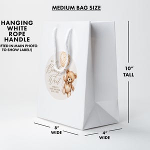 We Can Bearly Wait Favor Gift Bags - SET OF 10 - Teddy Bear Baby Shower ...