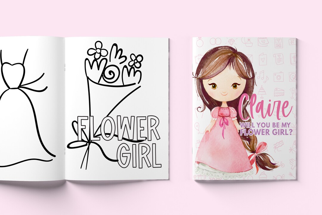 Flower Girl Coloring Book - Flower Girl Gift - Will You Be My Flower ...