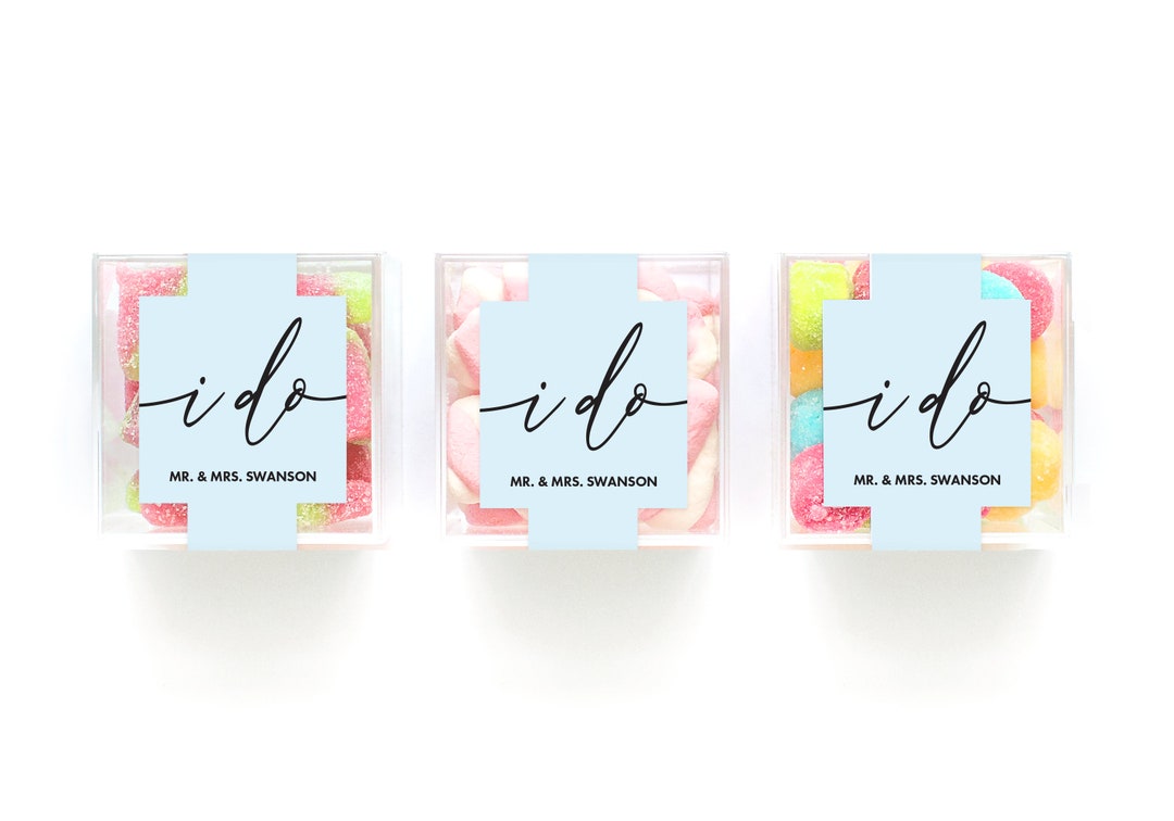 LABELS ONLY - Clear Cube Custom Label - Candy Cube Custom Sticker ...