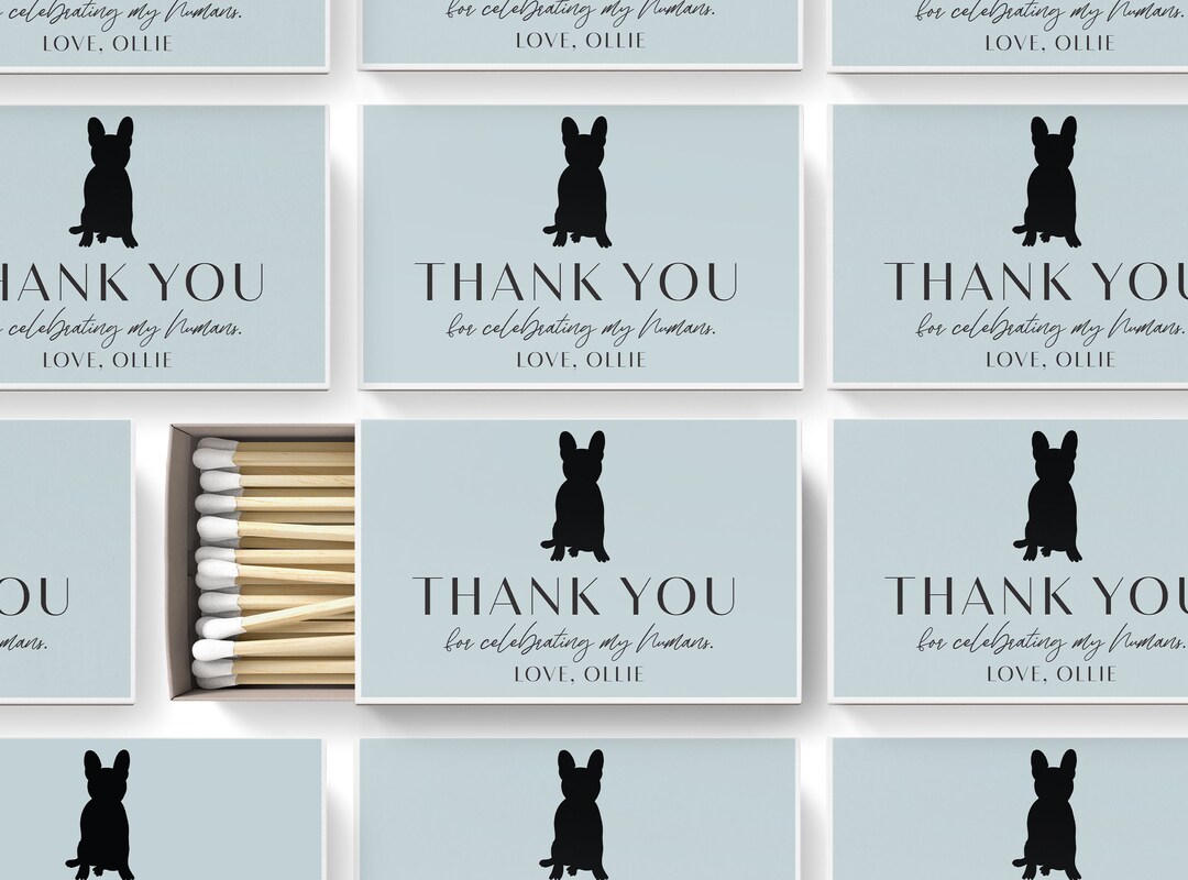 Personalized Dog Matches - Pet Wedding Favors - French Bulldog ...