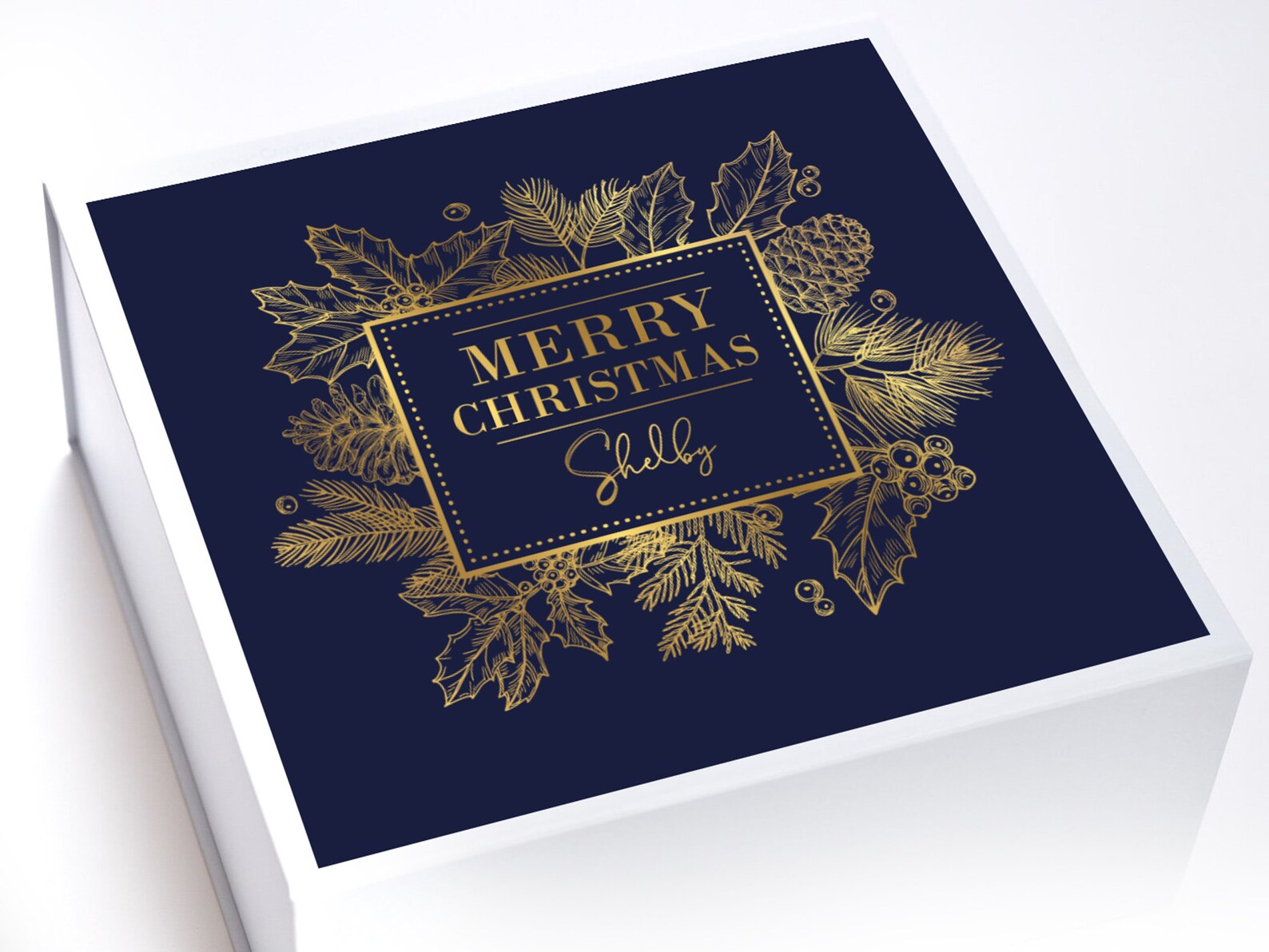 Christmas Gift Box Happy Holidays Box Custom Christmas - Etsy